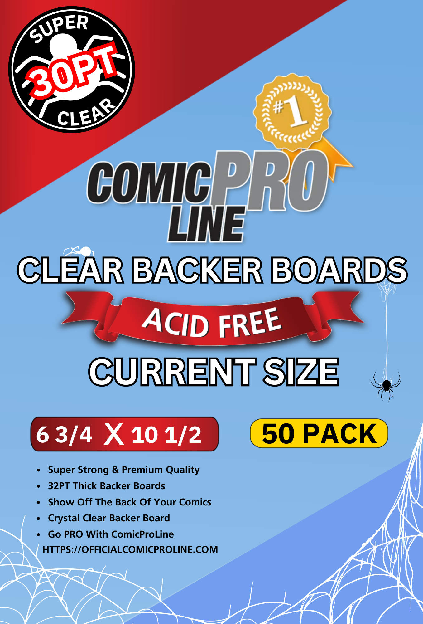 30PT Current Size Clear Boards - 50 PACK – Comic Pro Line