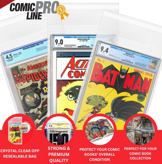 GRADED SIZE RESEALABLE COMIC BAGS - 8 3/4" X 13 1/2" WITH 2" FLAP ...