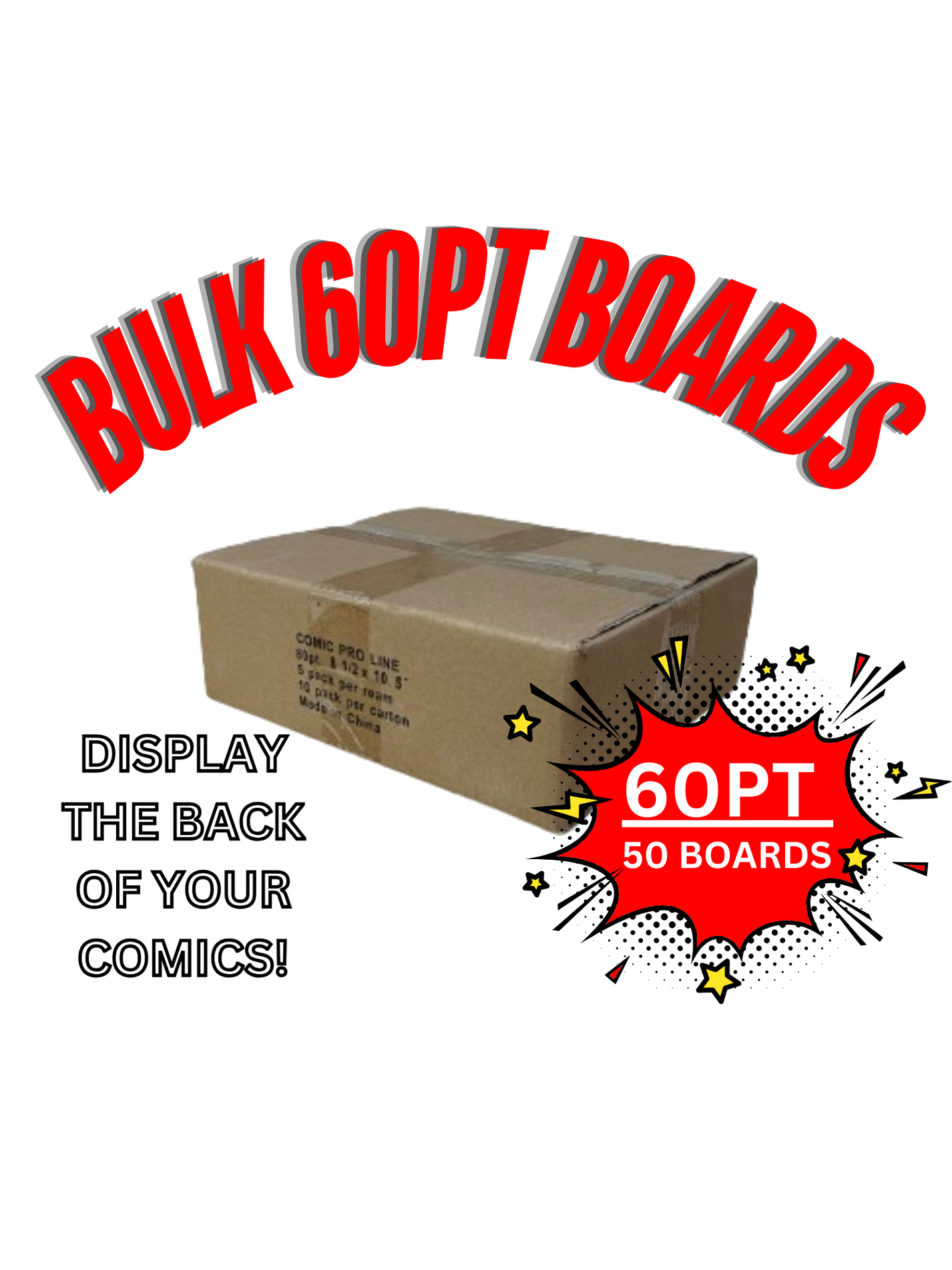 BULK 60PT Clear Comic Boards - Select A Size – Comic Pro Line