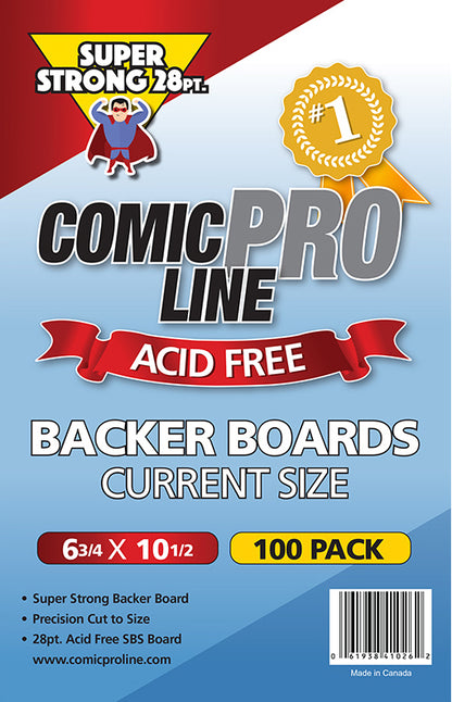 Current 28PT Comic Backer Boards - 6 3/4" X 10 1/2" - ComicProLine ...